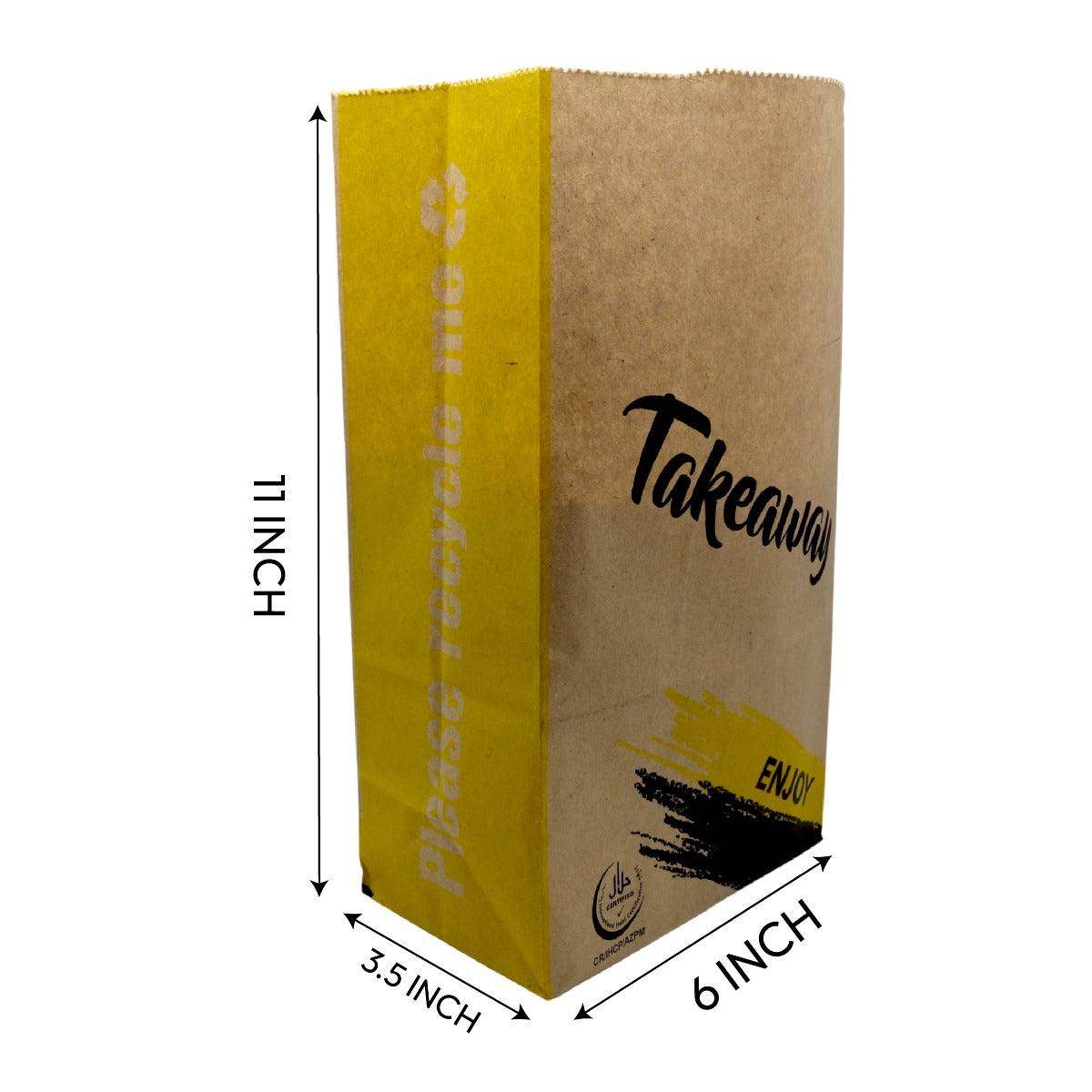 Shop Brown Paper Printed Takeaway Bags - Pack of 50 in Pakistan – SV Bazaar